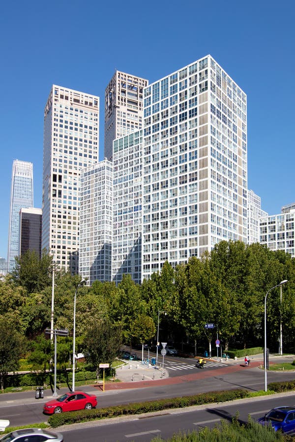 Beijing Jianwai SOHO Office Building Group Under the Blue Sky Editorial ...