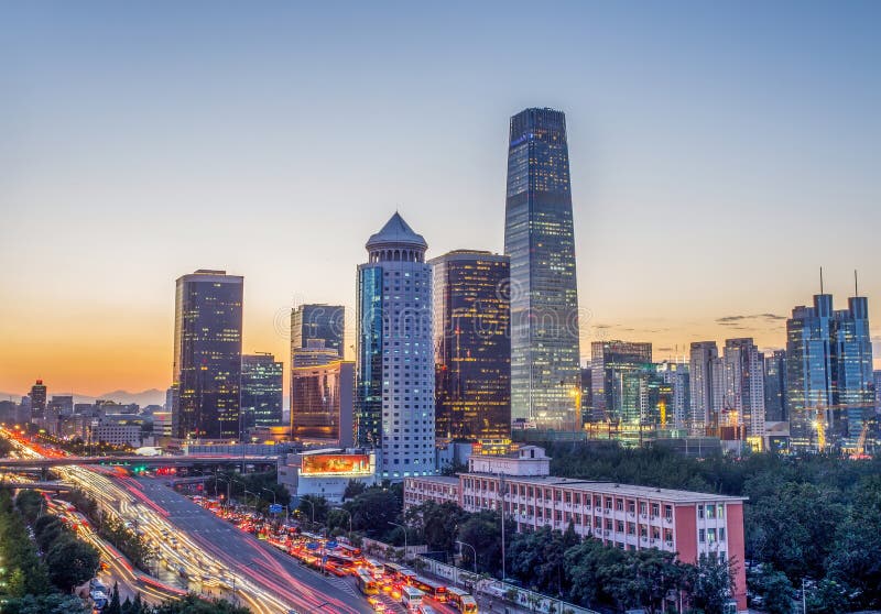 Beijing night scenery editorial photography. Image of advertising ...