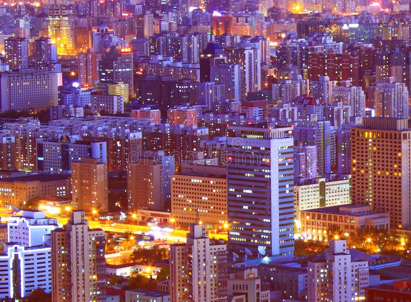 Beijing night scenery stock photo. Image of center, business - 35782920