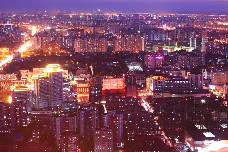 Beijing overpass at night stock image. Image of crossing - 42300945