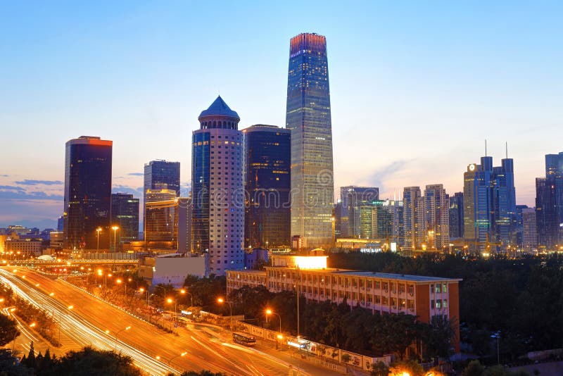 Beijing night scenery stock photo. Image of central, haze - 42299064