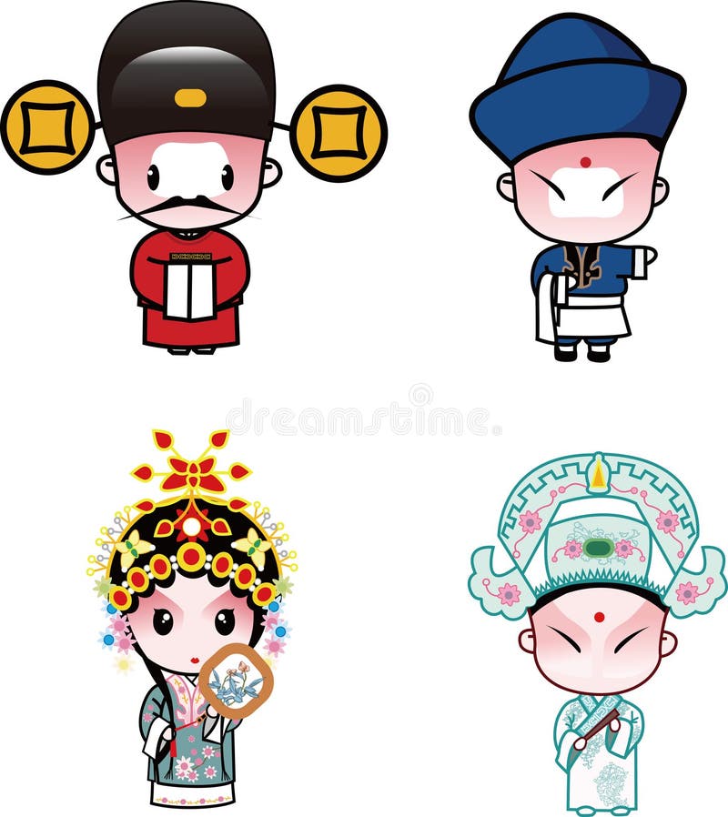 Beijing opera cartoon stock vector. Illustration of captor - 7015054