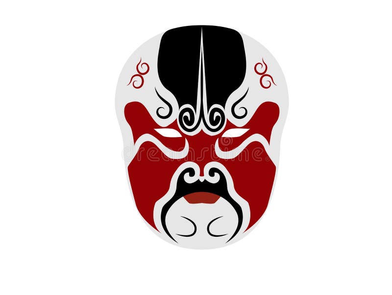 Beijing Opera Mask of Ancient People Stock Illustration - Illustration ...