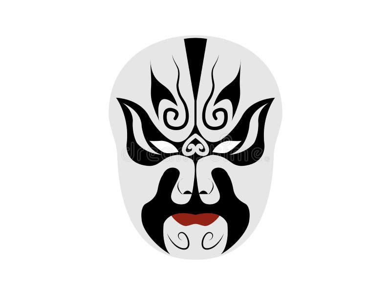 Beijing Opera Mask of Ancient People Stock Illustration - Illustration ...