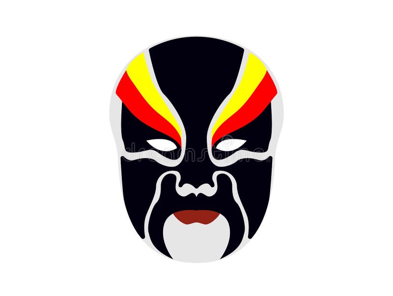 Beijing Opera Mask of Ancient People Stock Illustration - Illustration ...
