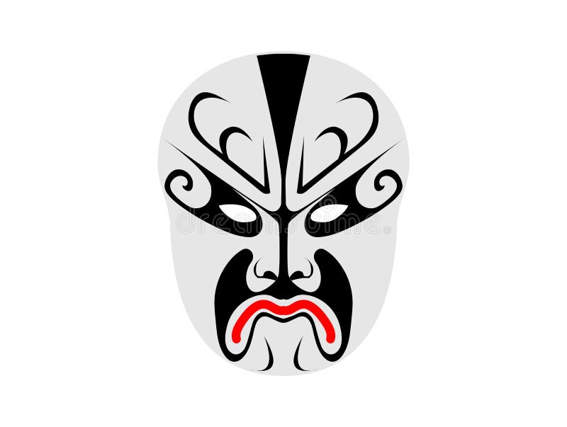 Beijing Opera Mask of Ancient People Stock Illustration - Illustration ...