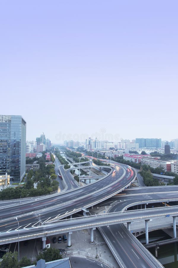 Beijing overpass at night stock image. Image of crossing - 42300945