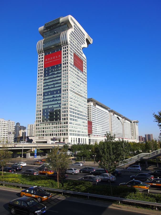 Beijing Pangu Plaza Hotel,IBM Building Editorial Photo - Image of road ...