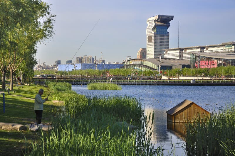 Beijing Pangu Plaza Hotel and River Editorial Photography - Image of ...