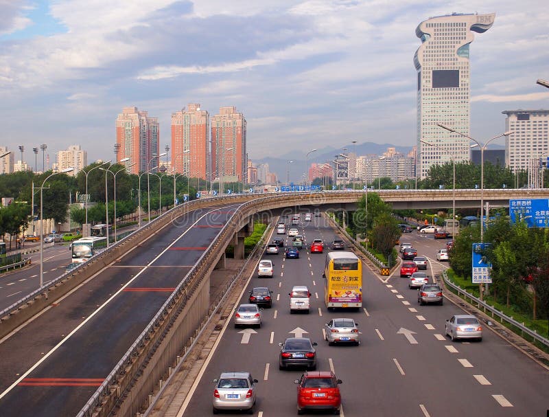 Beijing Pangu Plaza Hotel and Road Editorial Image - Image of skyline ...