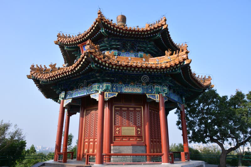 Beijing Park Pavilion in Asia Stock Photo - Image of corner, heritage ...