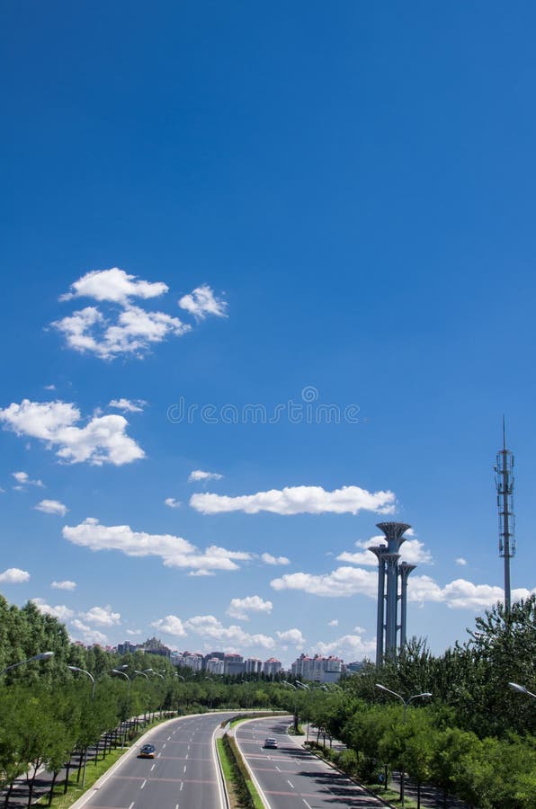 Sightseeing Tower in Beijing Editorial Photography - Image of sunshine ...