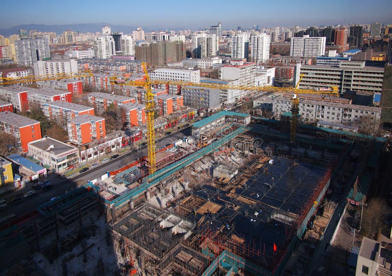 Beijing Skyline ,Crane in Construction Editorial Photo - Image of ...