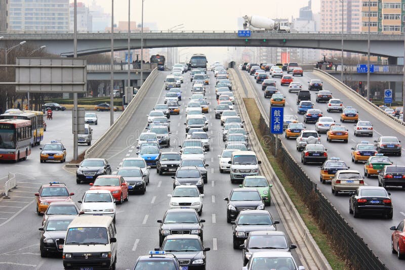 Beijing traffic jam editorial stock image. Image of city - 18871804