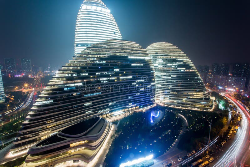 Beijing Wangjing Soho Large Shopping Center Editorial Photo - Image of ...