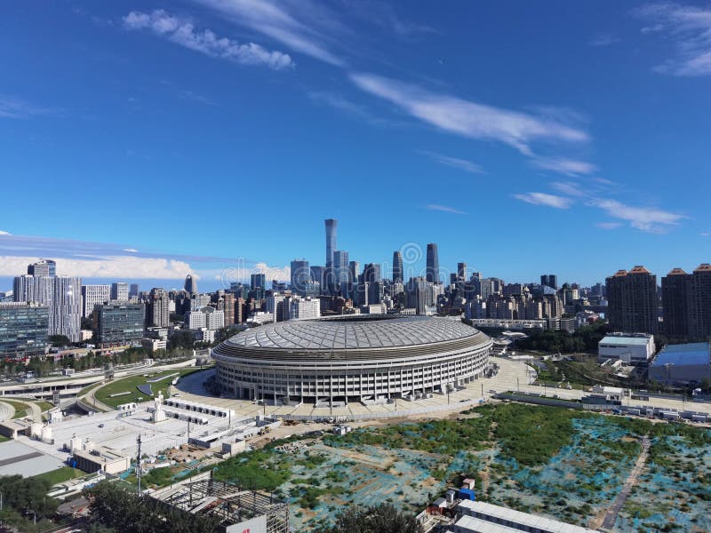 Beijing Workers Stadium and Skyline Editorial Stock Photo - Image of ...