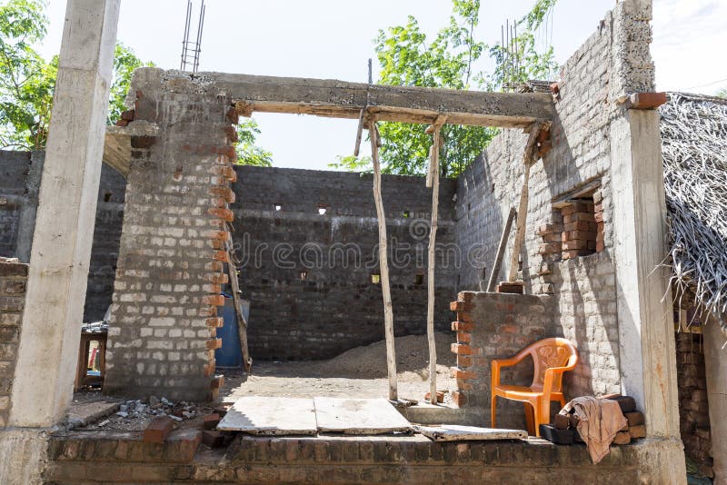 Being Built House, Not Finished Stock Photo - Image of improvement ...