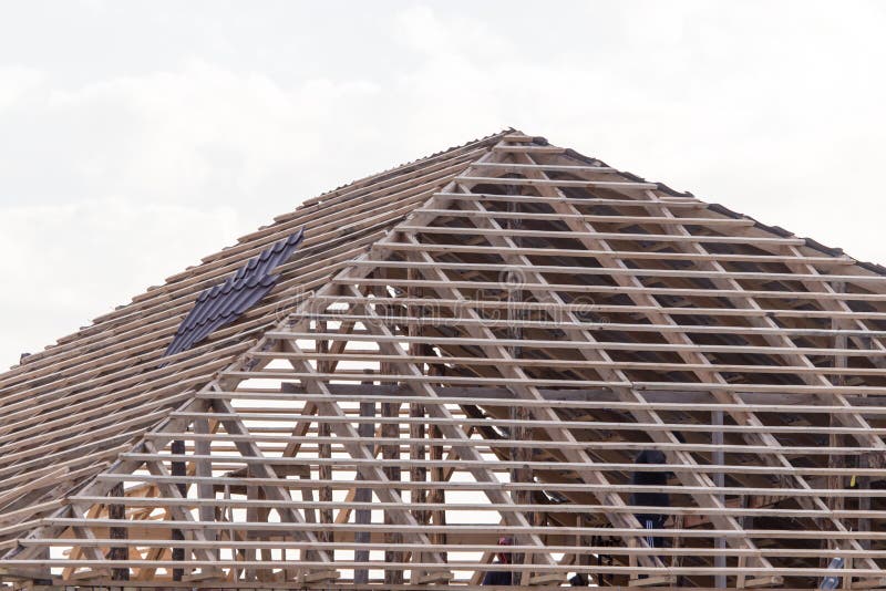 Being Built Roof of the House Stock Image - Image of wood, home: 105985463