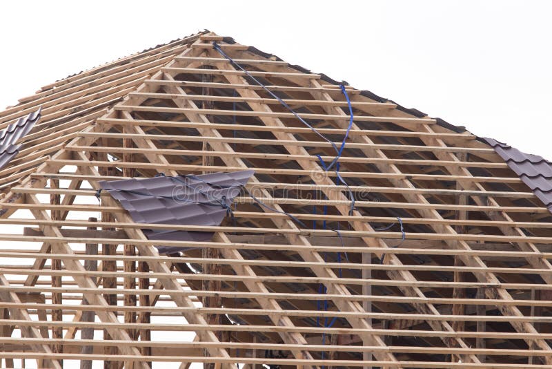Being Built Roof Of The House Stock Image - Image of home, site: 105985269
