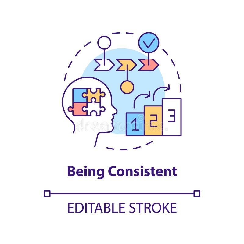 Being Consistent Concept Icon Stock Vector - Illustration of concept, vector: 245223628