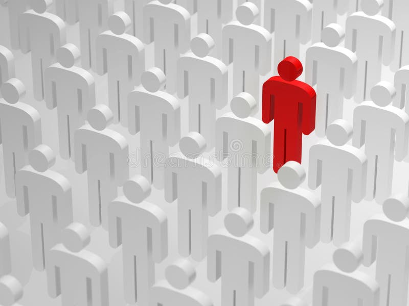 Unique Different Person Standing Out In A Crowd Stock Illustration ...