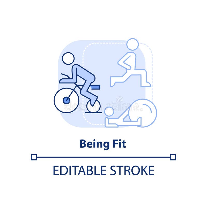 Being Fit Light Blue Concept Icon Stock Vector - Illustration of cardio ...