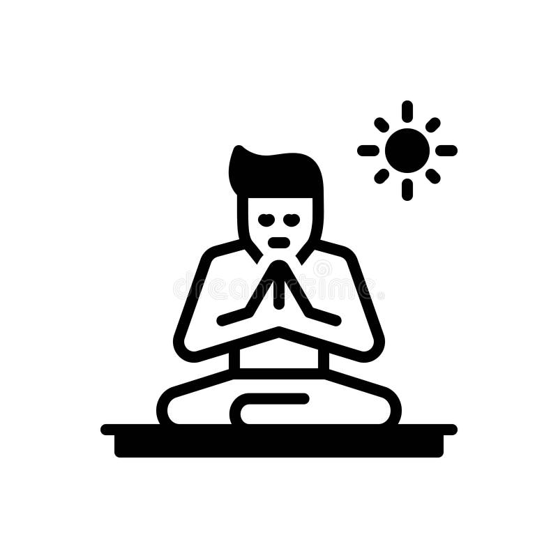 Black Solid Icon for Being, Existence and Mediation Stock Vector ...
