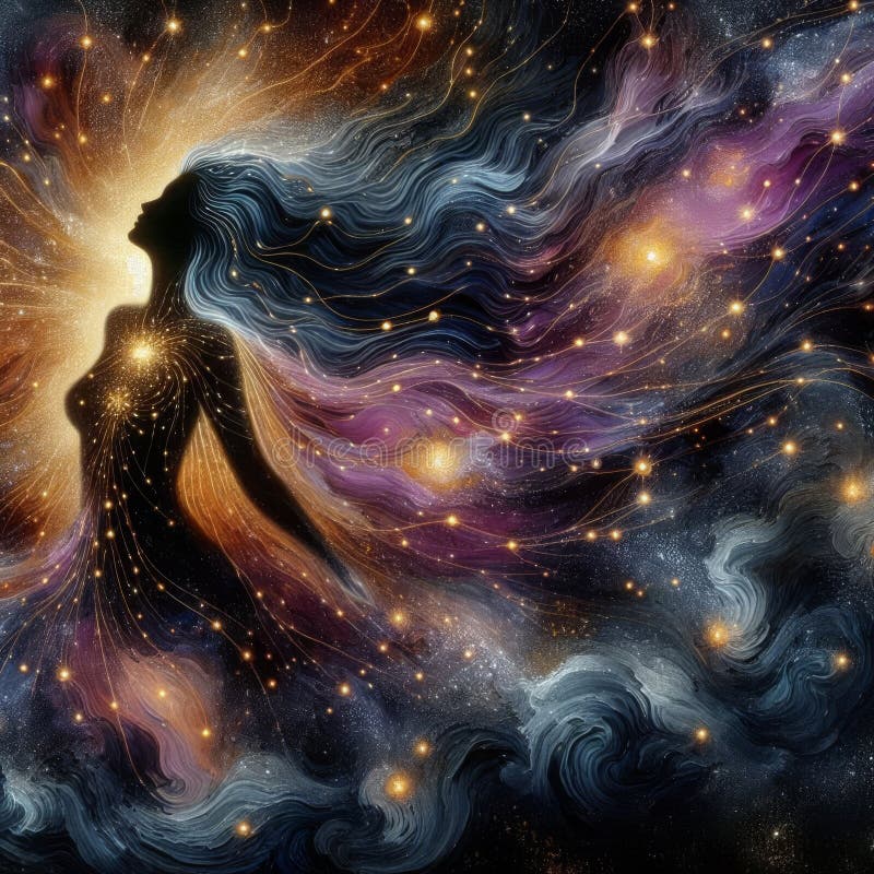 Celestial Watcher Floating in the Void Stock Illustration ...