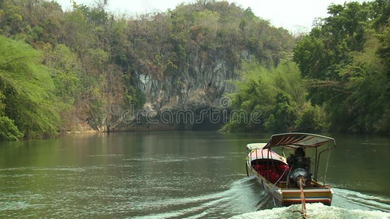 Being Pulled by a Boat on a River Stock Video - Video of tour, bend ...
