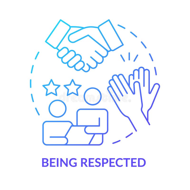 Being Respected Blue Gradient Concept Icon Stock Vector - Illustration ...