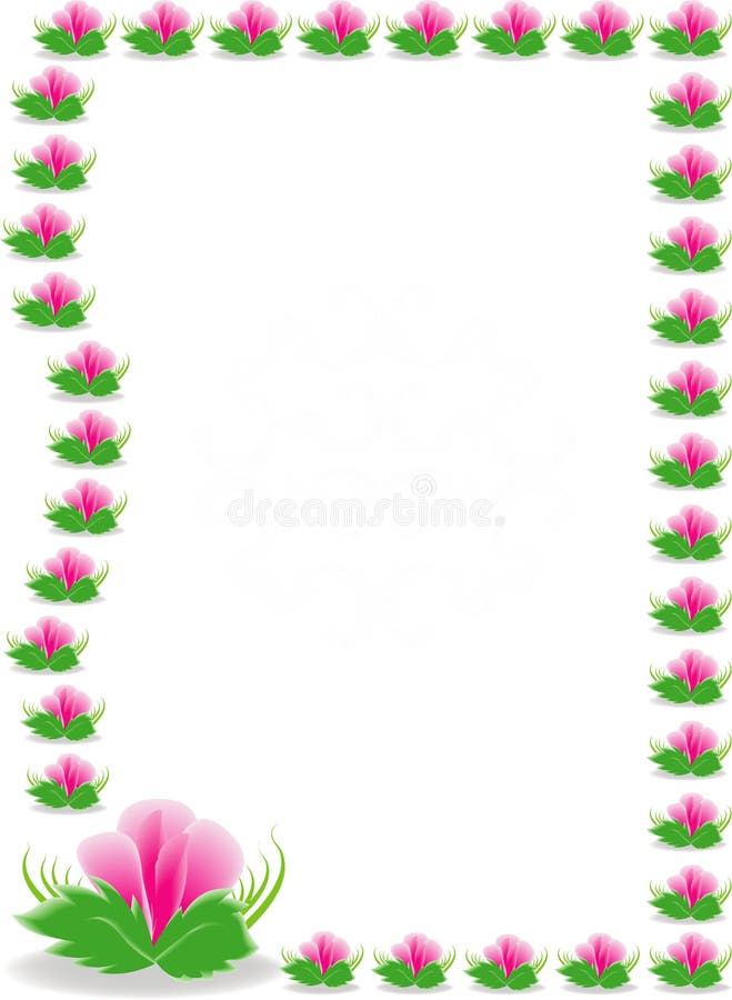 Beira Cor-de-rosa Das Flores Ilustração do Vetor - Ilustração de ...
