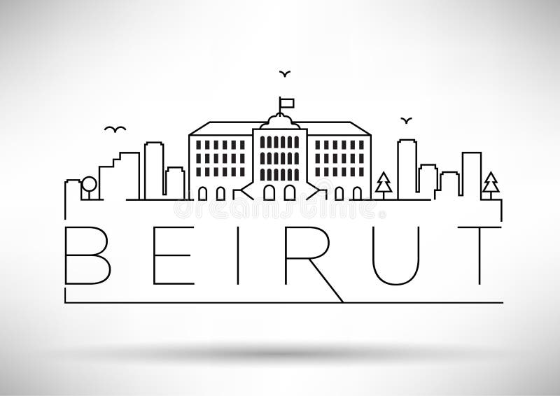 Beirut Modern Skyline Vector Template Stock Illustration - Illustration ...