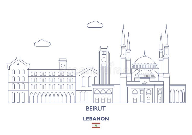 Modern Beirut City Skyline Design. Lebanon Stock Vector - Illustration ...