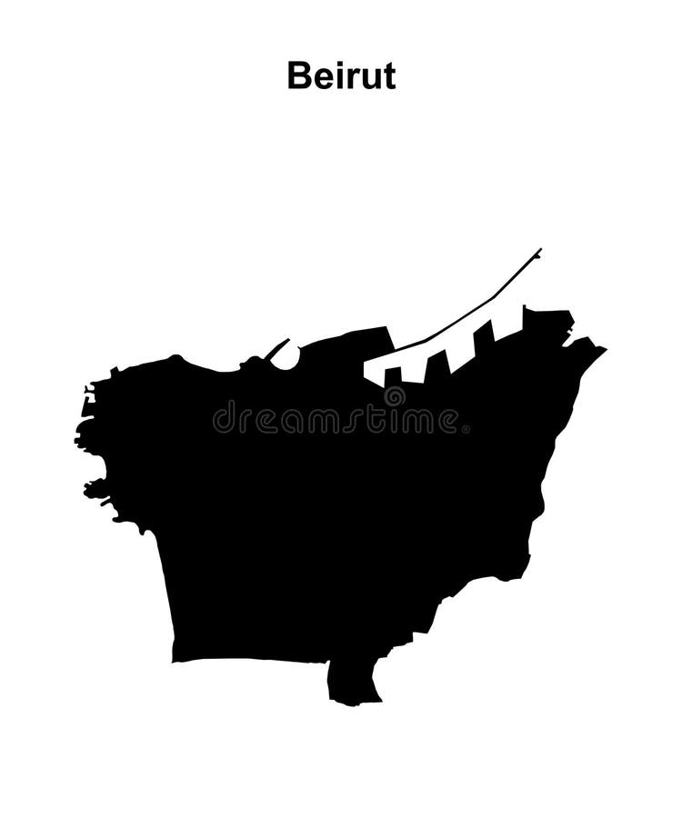 Beirut outline map stock vector. Illustration of empty - 360473915