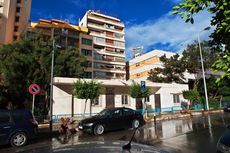 Beirut, Lebanon - 01 Jan 2018. Building in Beirut City, Lebanon ...