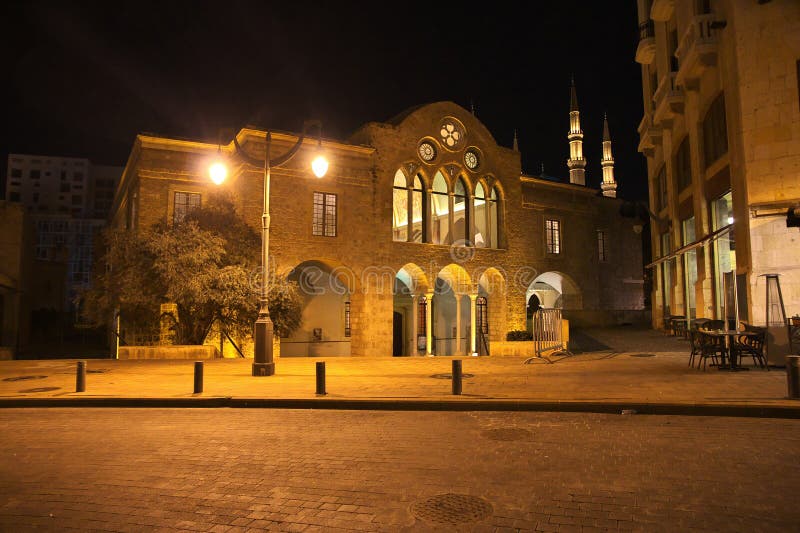 Beirut, Lebanon - 06 Jan 2018. Night at Beirut City, Lebanon Editorial ...
