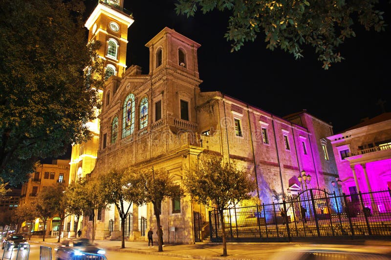 Beirut, Lebanon - 06 Jan 2018. Night at Beirut City, Lebanon Editorial ...