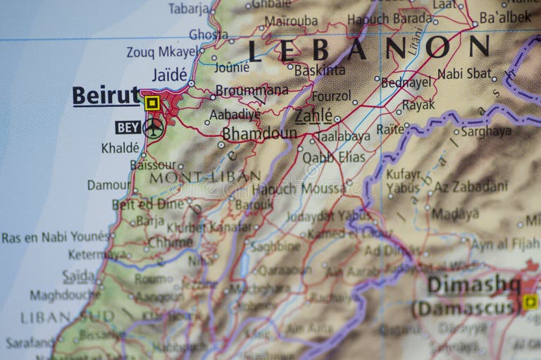 Beirut Lebanon Map stock image. Image of conflict, city - 21200231