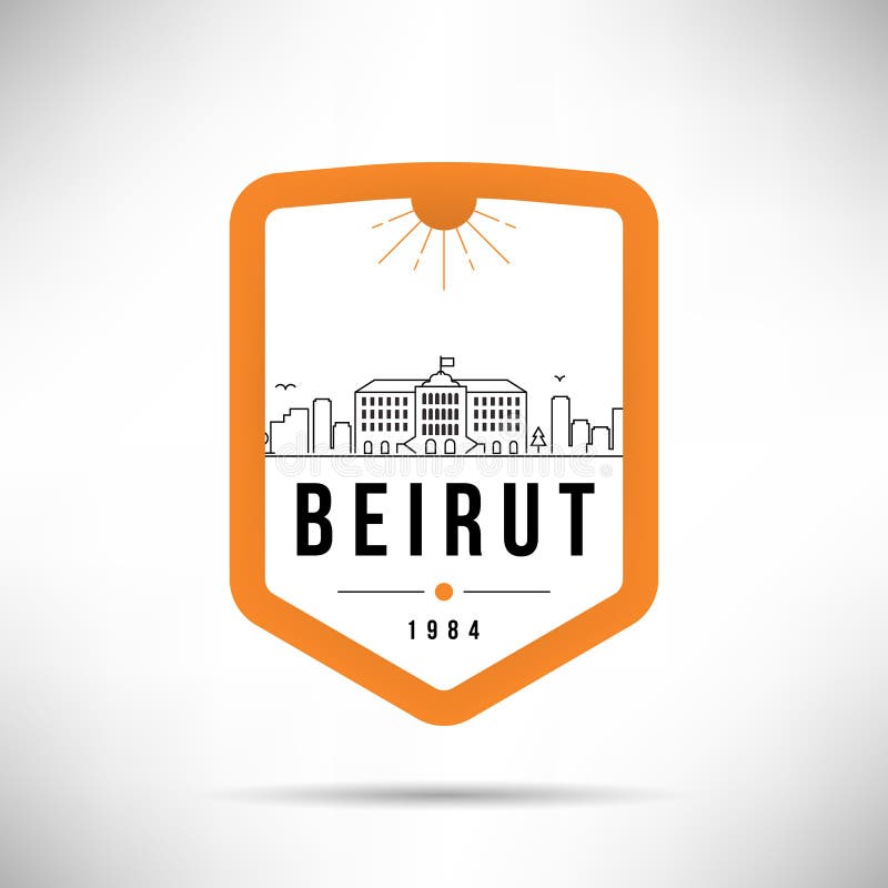 Beirut Modern Poster Design with Vector Linear Skyline Stock ...