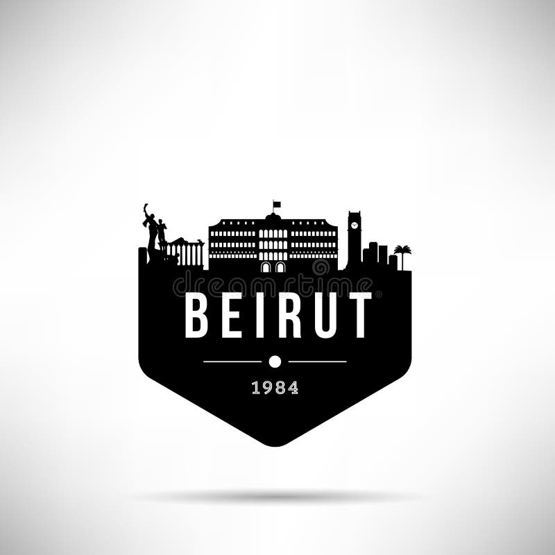 Beirut Modern Skyline Vector Template Stock Illustration - Illustration ...