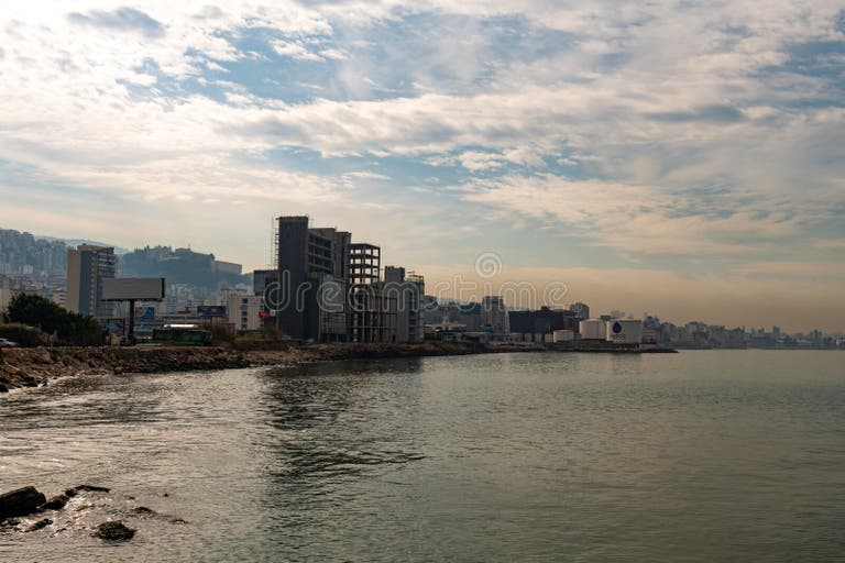 Beirut View from Dbayeh Area Editorial Image - Image of holiday, beach ...