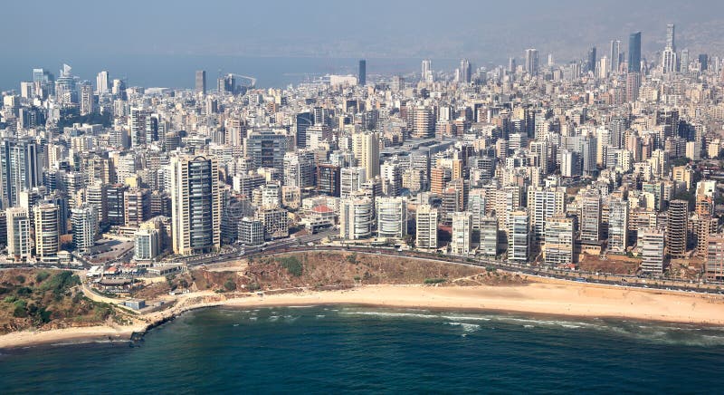 Beirut, Vista aerea immagine stock. Immagine di attrazione - 160812971