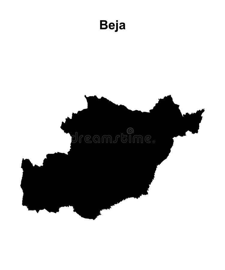 Beja outline map stock vector. Illustration of shape - 360647362