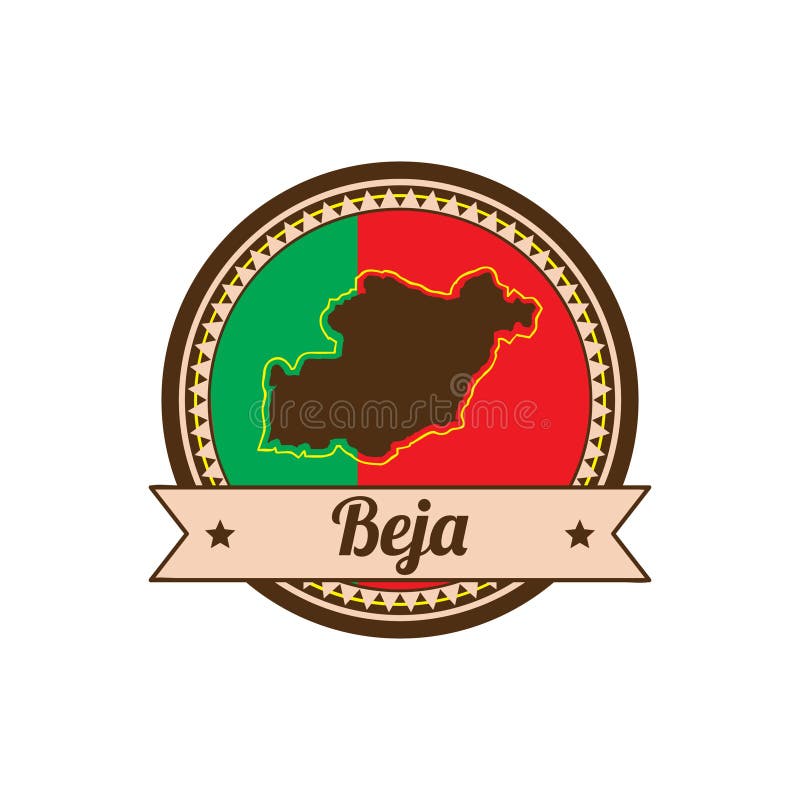 Beja Map. Vector Illustration Decorative Design Stock Illustration ...