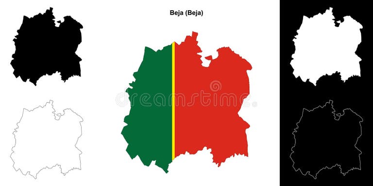 Beja outline map stock vector. Illustration of isolated - 334992337