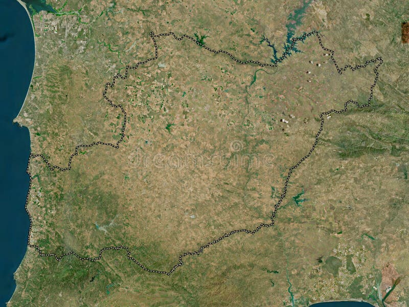 Beja, Portugal. High-res Satellite. No Legend Stock Illustration ...