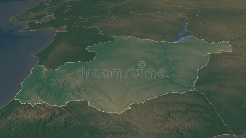 Beja, Portugal - Outlined. Relief Stock Illustration - Illustration of ...