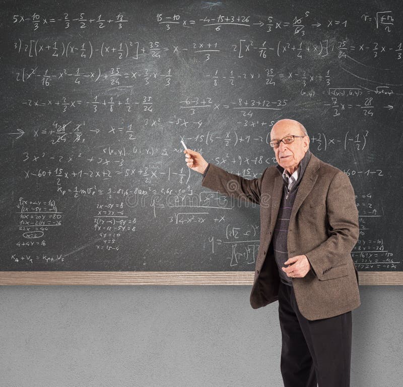 Bejaarde wiskundeleraar stock afbeelding. Image of ouder - 89626081