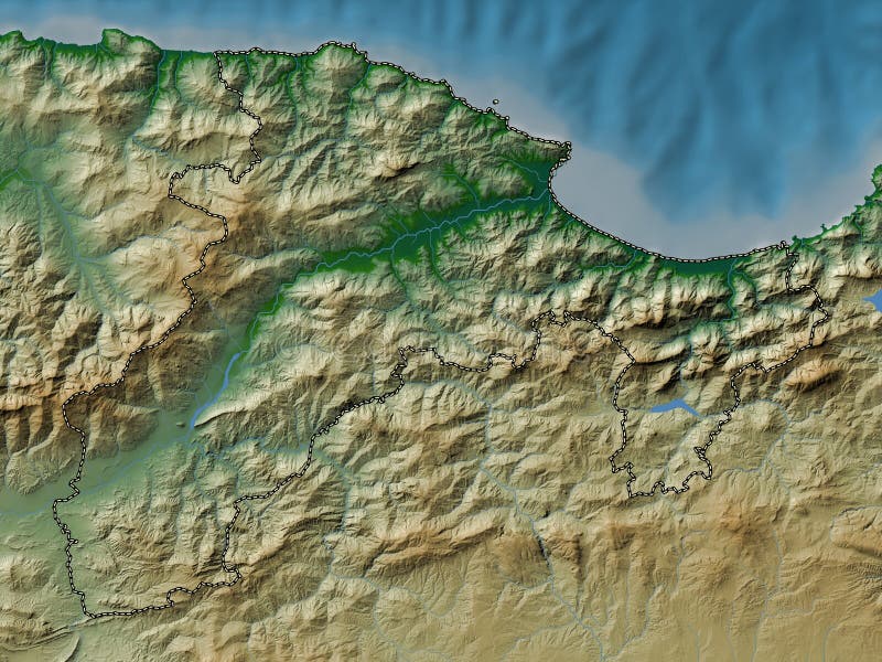 Bejaia, Algeria. Physical. No Legend Stock Illustration - Illustration ...