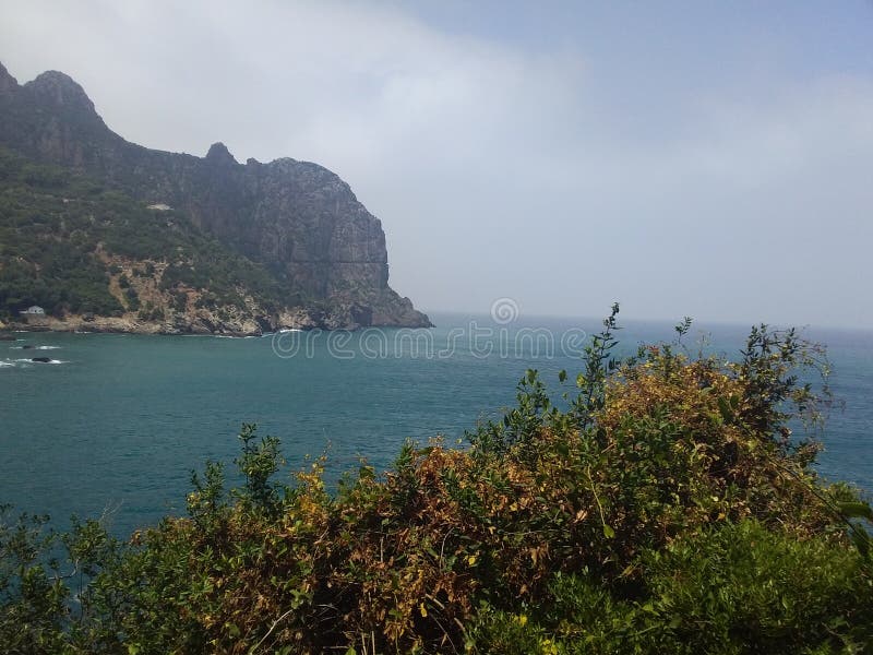 Bejaia Coast Aigualldes Beach Cliff Stock Photo - Image of terrain ...